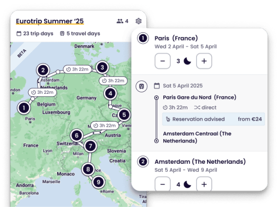 Mappa ferroviaria dell'Europa | Mappa e tempi di percorrenza dei treni ...